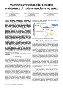 Machine learning model for predictive maintenance of modern manufacturing assets - SURE